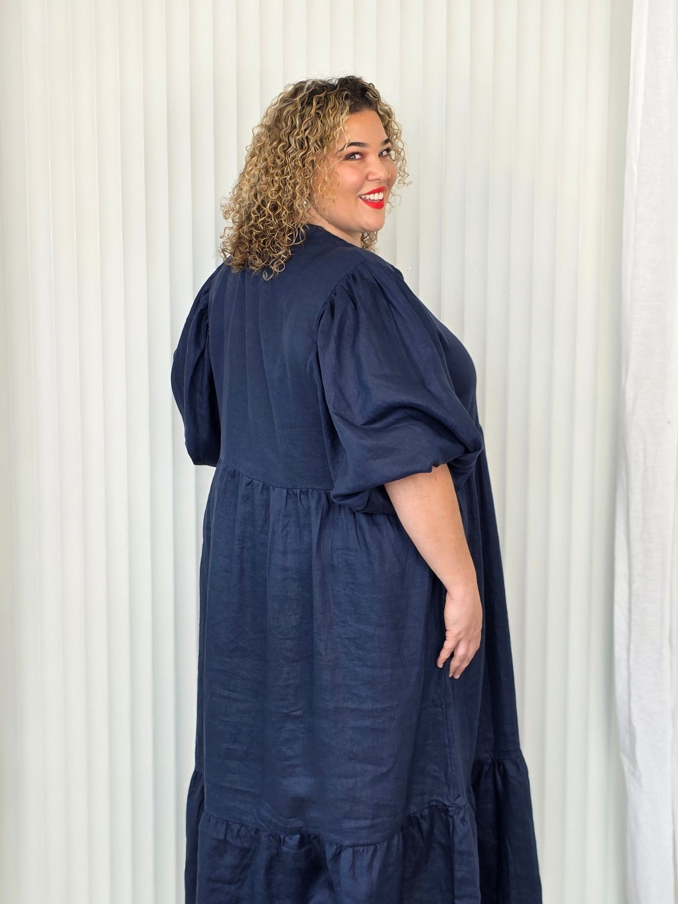 Delilah Dress - Denim Linen – Isla-Maree
