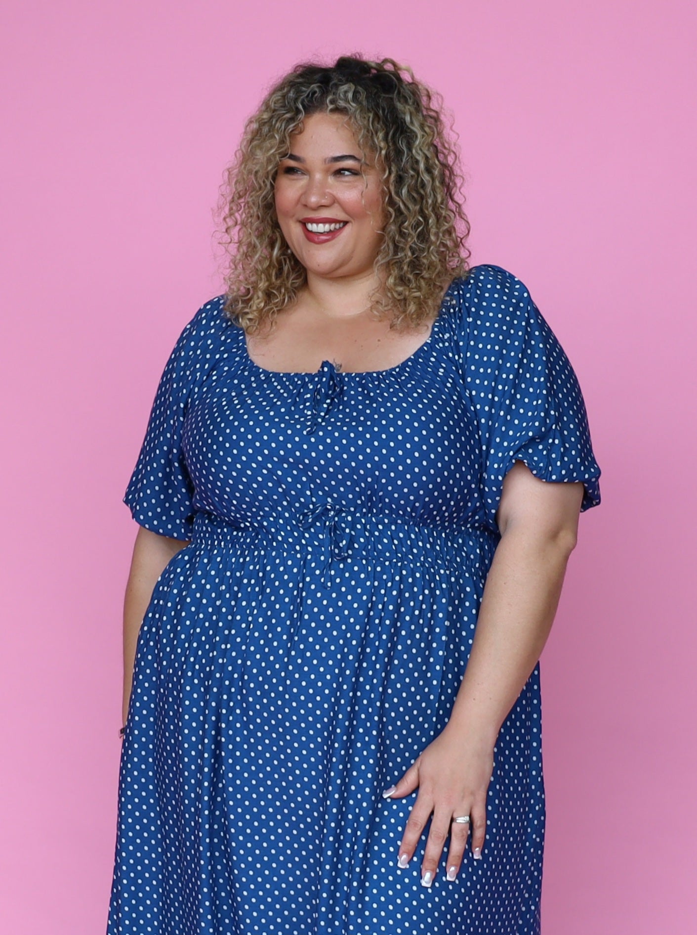 Isla Maree Tabitha Dress - Blue Marigold | NZ Plus Size Women's ...
