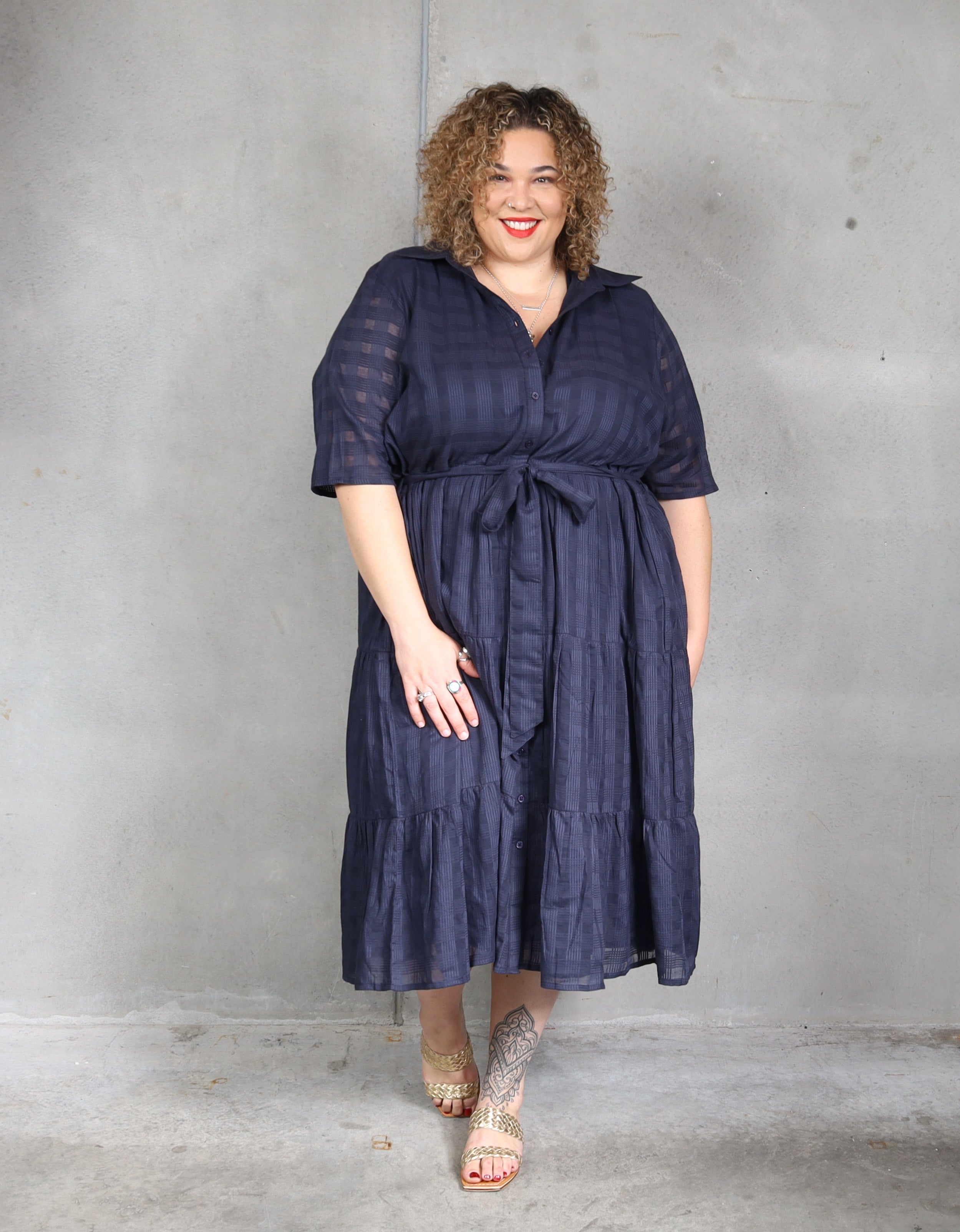 Jacquie Dress Navy Isla Maree